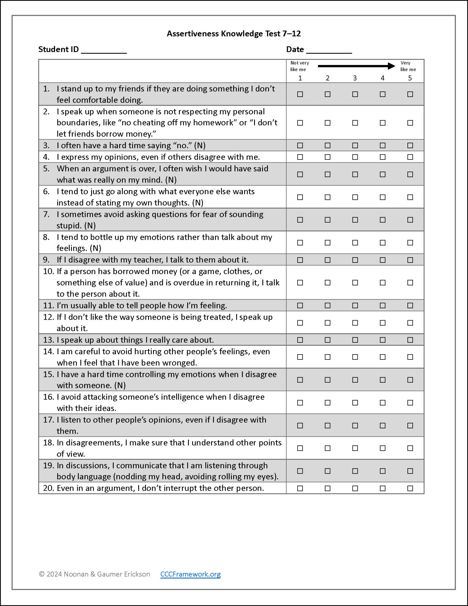Assertiveness Lessons [Secondary]