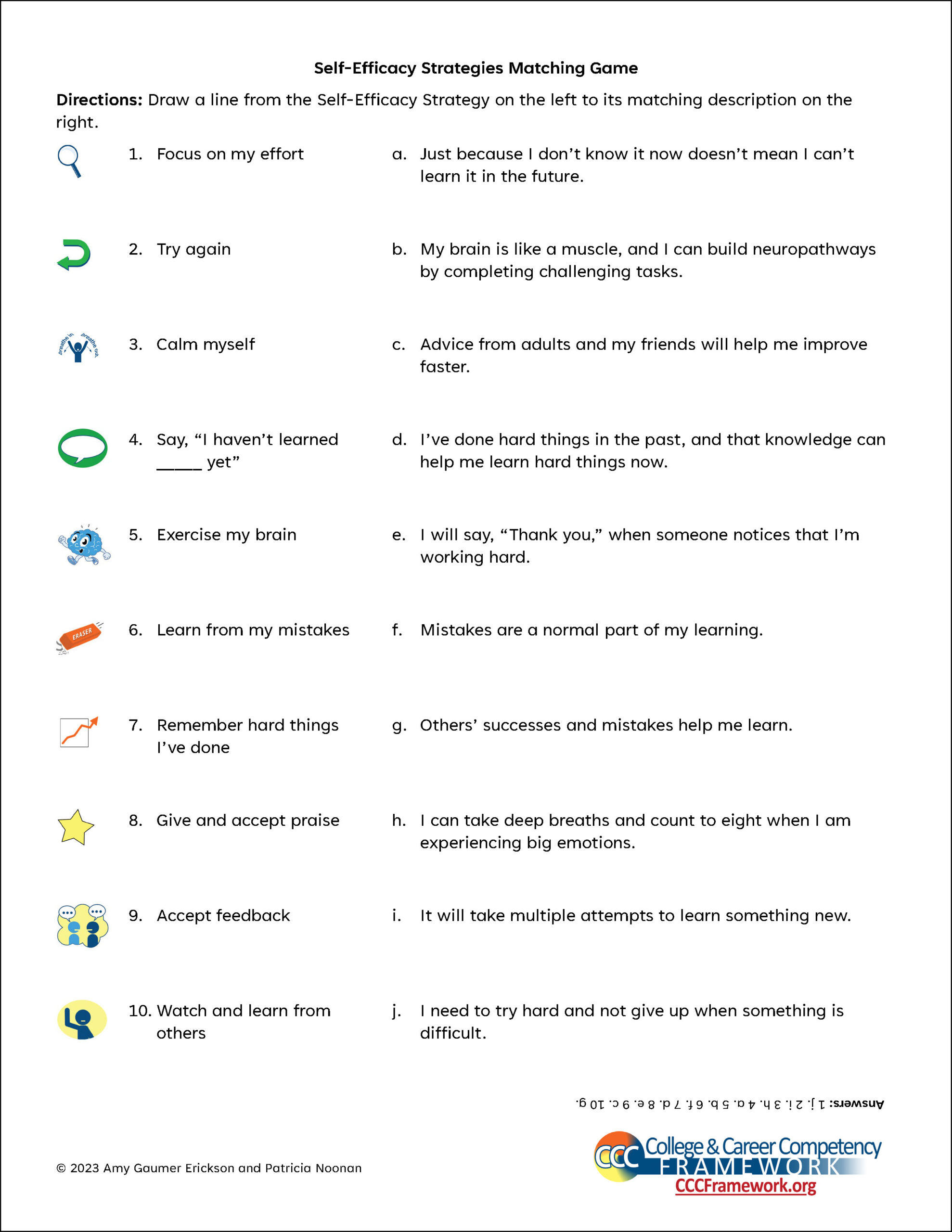 Self-Efficacy Lessons [Secondary]: Materials
