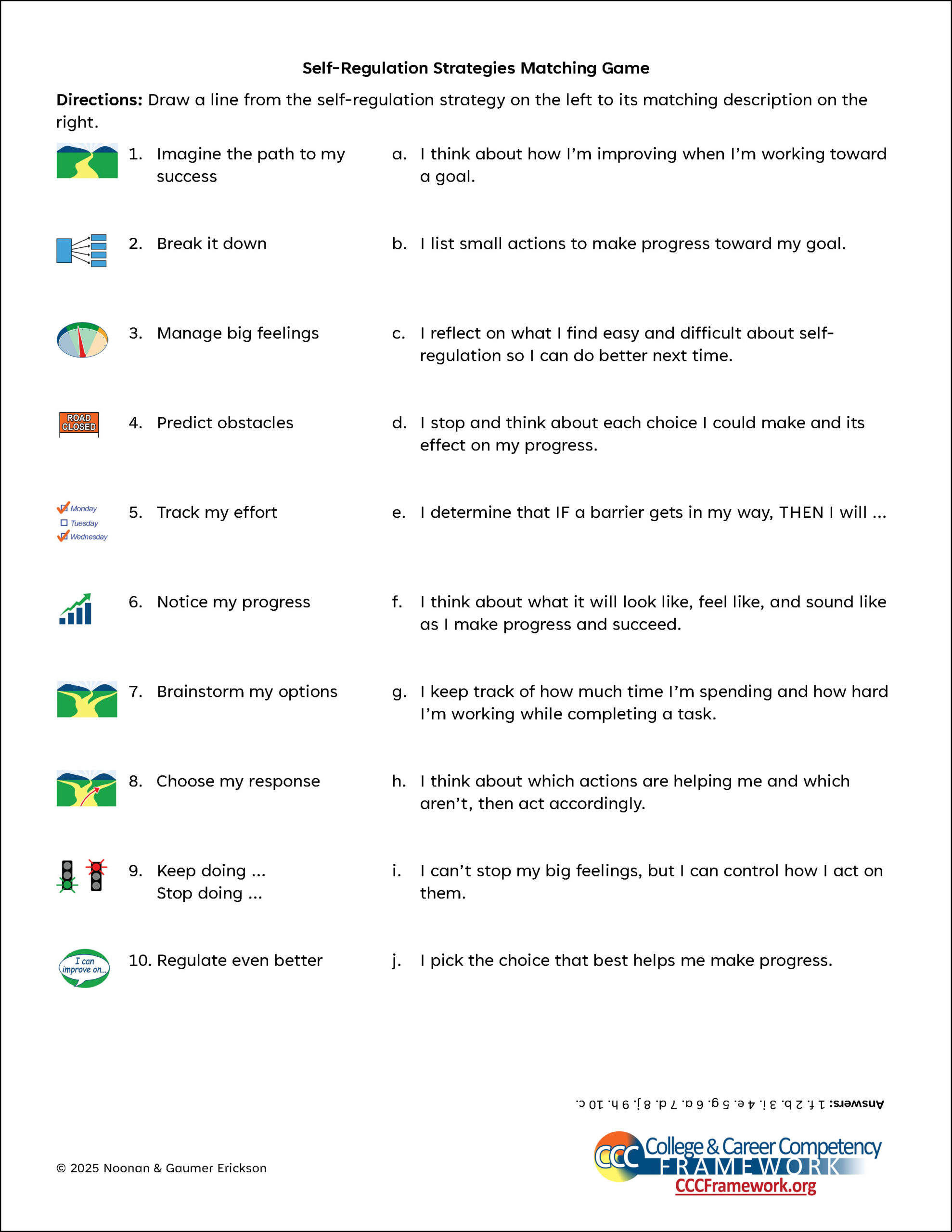 Self-Regulation Lessons [Intermediate]: Materials